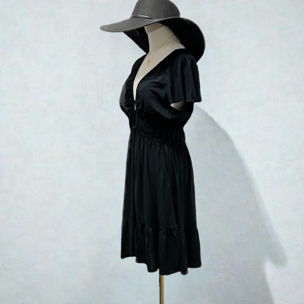 Khush Manoa Short Dress - Solid Black | Olivia Clare Boutique