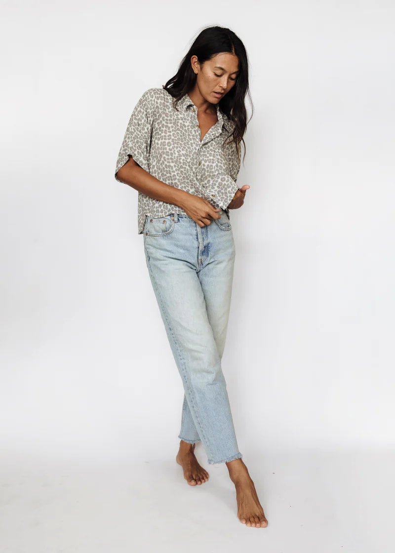 Mai Resort '24 Dylan Crop - Snow Leopard | Olivia Clare Boutique